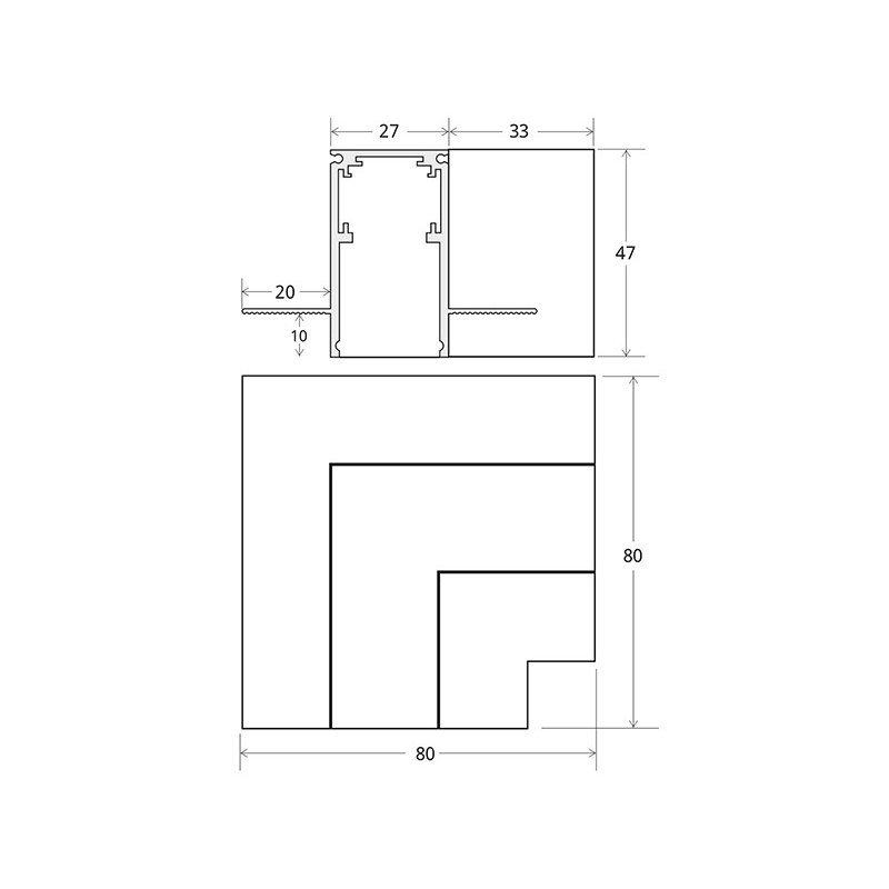 MAGNETIC TRACK empotrado Conector L